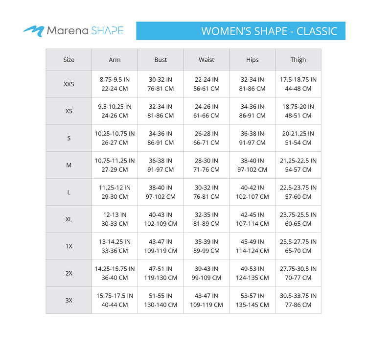 Marena Size Charts | Compression Garment Sizing – The Marena Group, LLC
